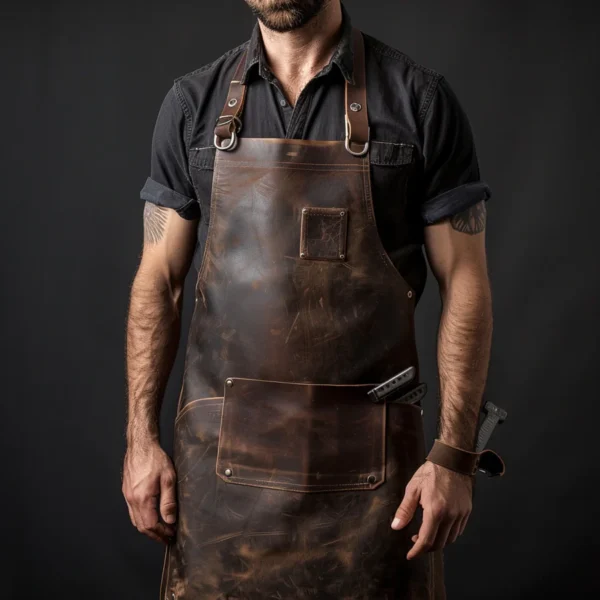 IronGuard Blacksmith Leather Apron with Adjustable Straps & Tool ...